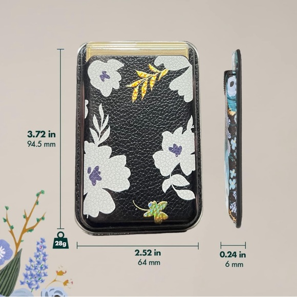 MVMT | Accessories | Mvmt Tan Hollographic Floral Vegan Leather Magsafe Phone Wallet Card Case ...